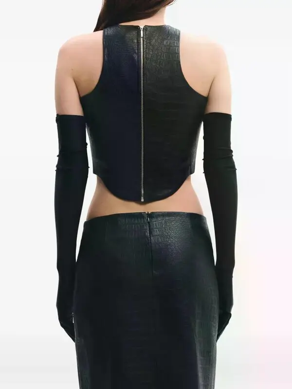 LIKA Name' Crocodile-effect Zip-fastening Top