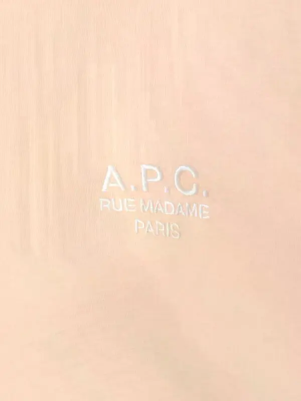 A.p.c. Embroidered-logo T-shirt - Orange