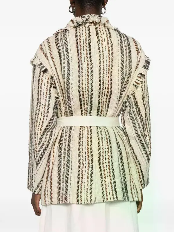 MARANT ETOILE Illisa Striped Fringed Jacket