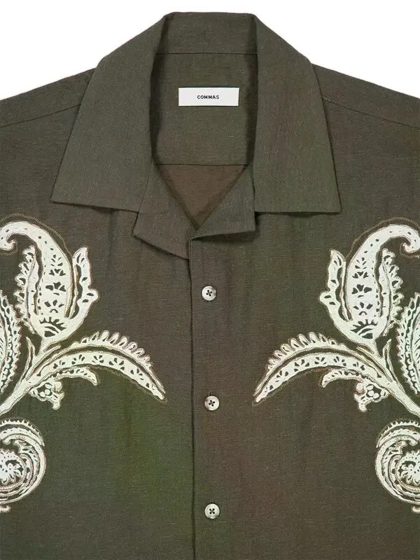 Commas Paisley-embroidered Shirt - Green