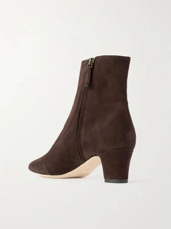 Manolo Blahnik Myconia Suede Ankle Boots - Brown