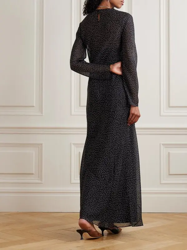 SIR. Lisander Polka-dot Silk-chiffon Maxi Dress