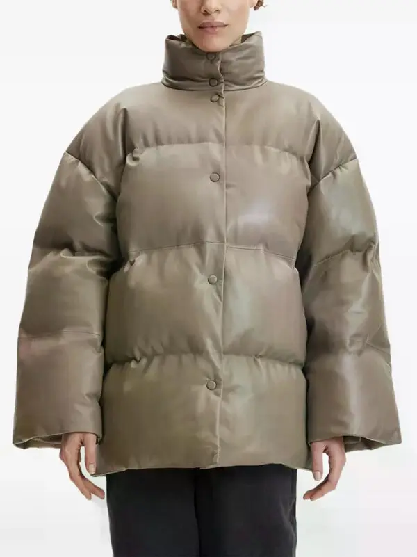 SAMSOE SAMSOE Quilted Leather High Neck Jacket