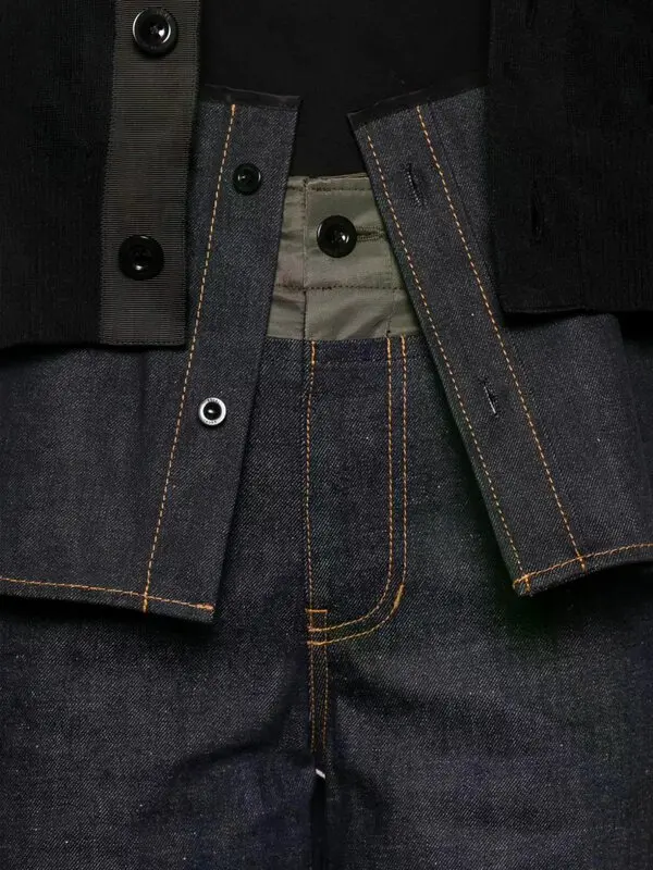 Sacai Panelled Cotton Jeans