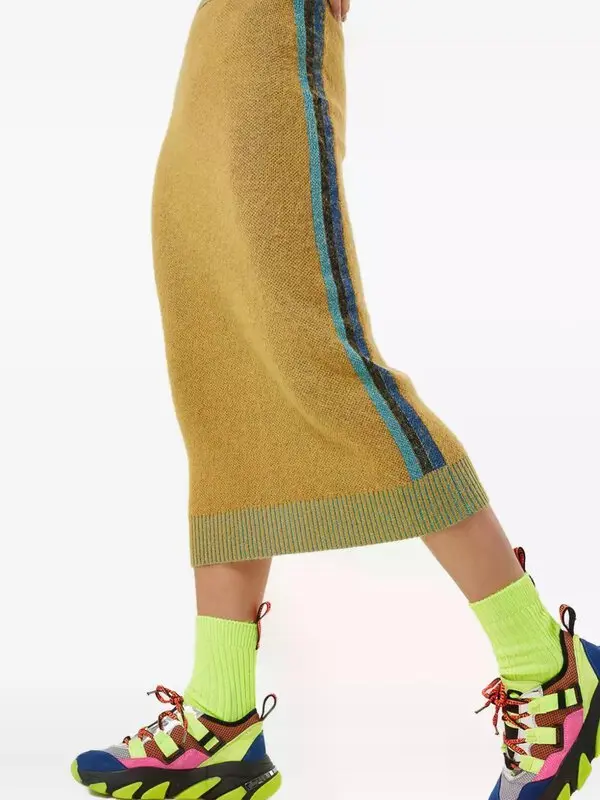 CIRCUS HOTEL Midi Skirt With Stripe Detail