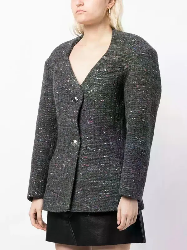 GANNI Fitted Wool-blend Blazer