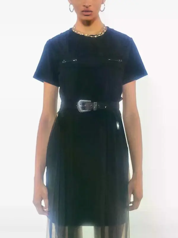 Andersson Bell Mesh Belted Midi Dress
