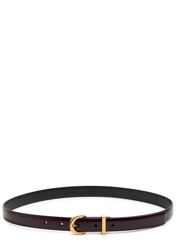 Khaite Luna Leather Belt - Burgundy
