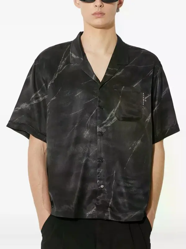 STAMPD Marble-print Short-sleeve Shirt