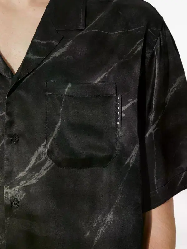 STAMPD Marble-print Short-sleeve Shirt