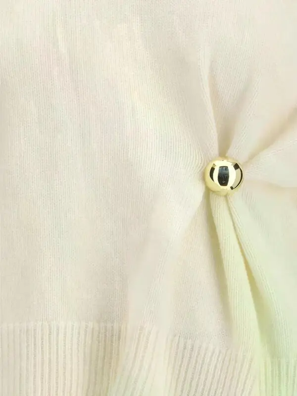 Loulou De Saison Draped Sweater With Gold-tone Button Embellishment