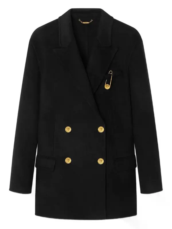 Versace Double-breasted Coat - Black