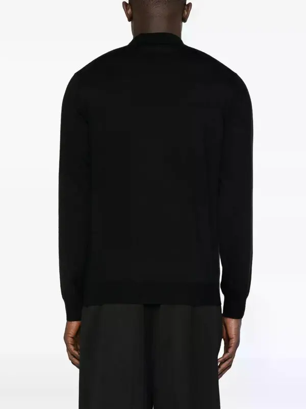 CRUCIANI Fine-knit Long-sleeved Polo Shirt