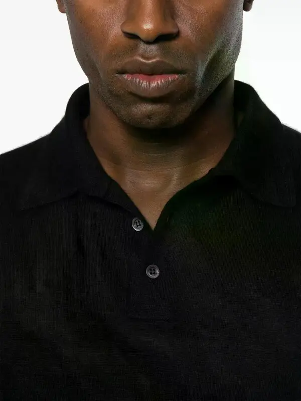 CRUCIANI Fine-knit Long-sleeved Polo Shirt