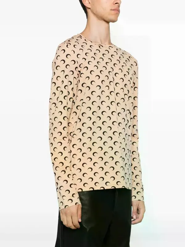 MARINE SERRE Moonogram Pattern Long Sleeve T-shirt