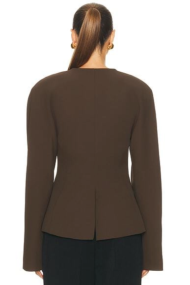 EAVES Gal Polished Crepe Blazer - Ganache