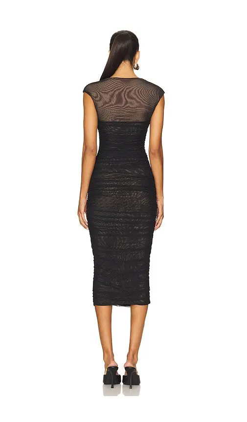 SEROYA Kylie Mesh Midi Dress - Black