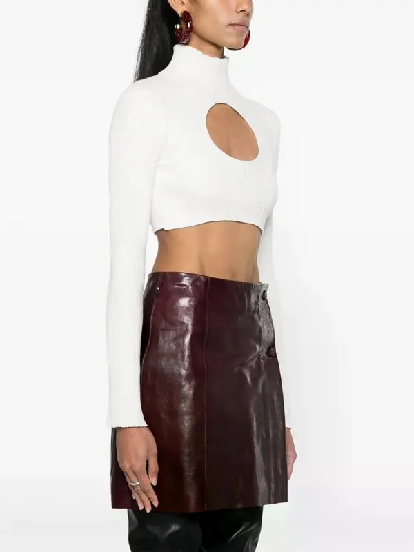 COURREGES Ribbed Knit Cut-out Jumper