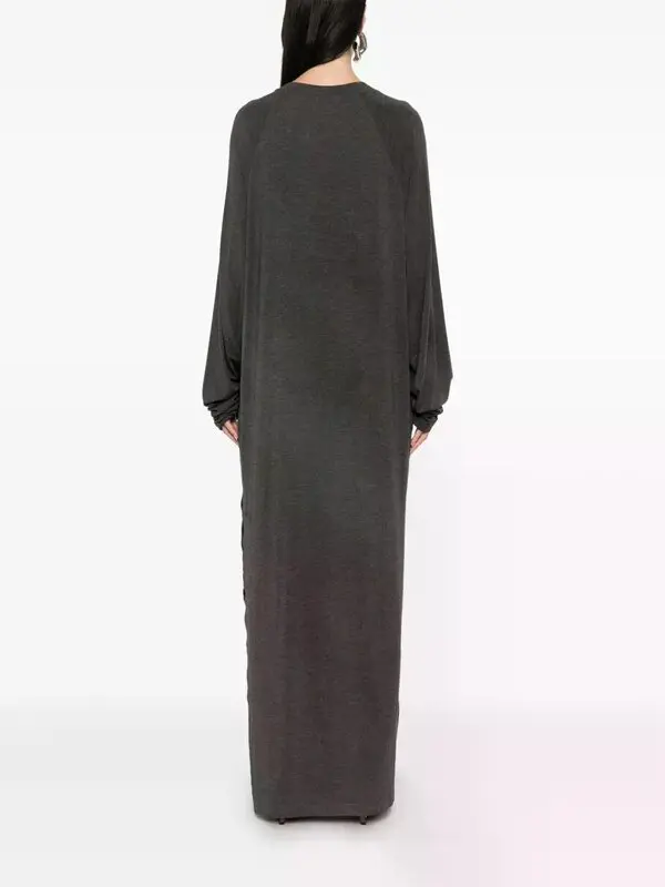 Norma Kamali Long Sleeve Raglan Maxi Dress With Side Slit