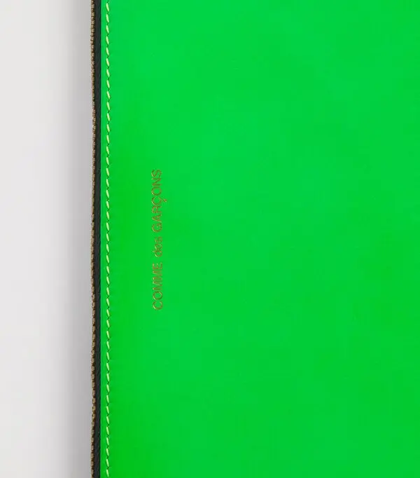 Comme Des Garçons Large Leather Super Fluo Pouch - Blue