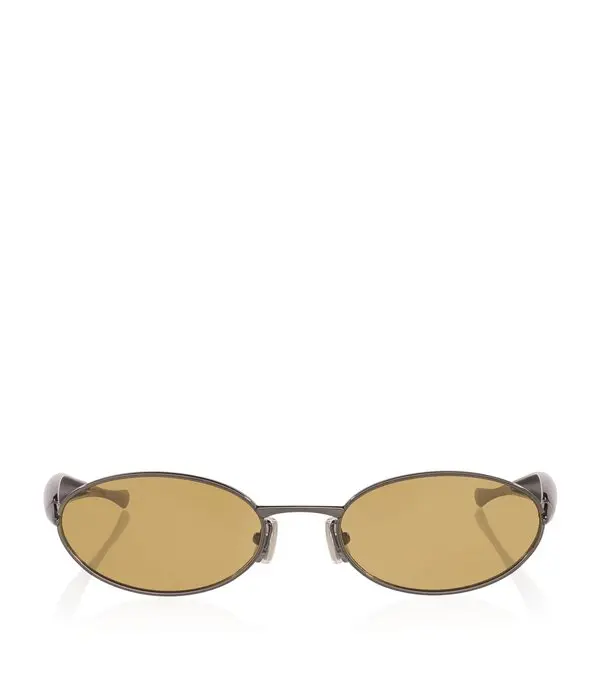 Bottega Veneta Oval Sardine Sunglasses - Silver