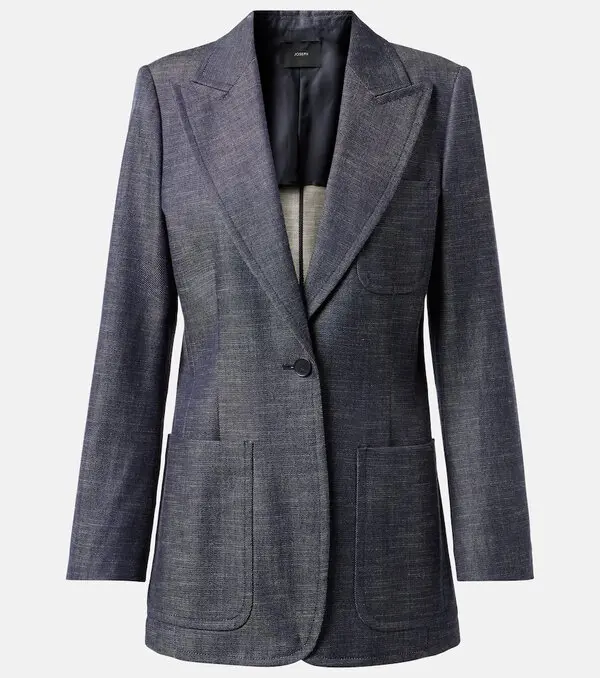 JOSEPH Cassini Wool And Cotton Blazer - Blue
