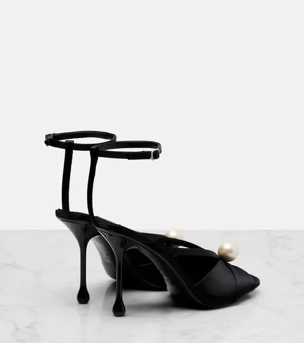 JIMMY CHOO Siva 95 Embellished Satin Sandals