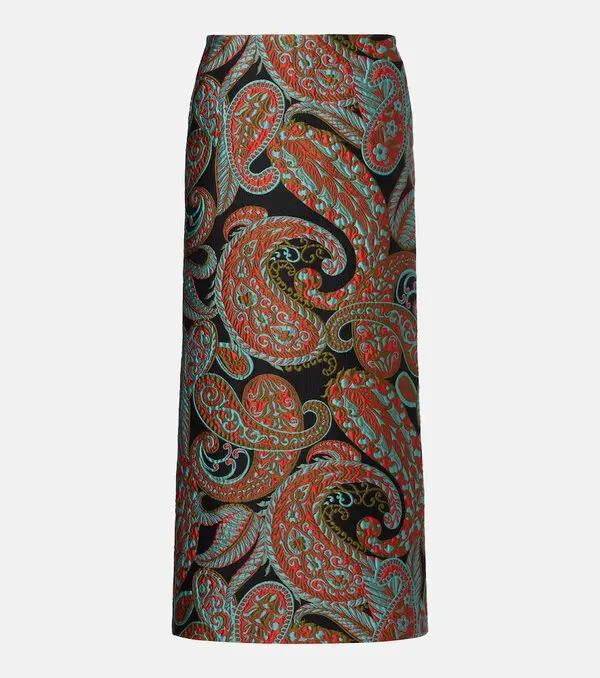 Etro Paisley Jacquard Midi Skirt - Multicoloured
