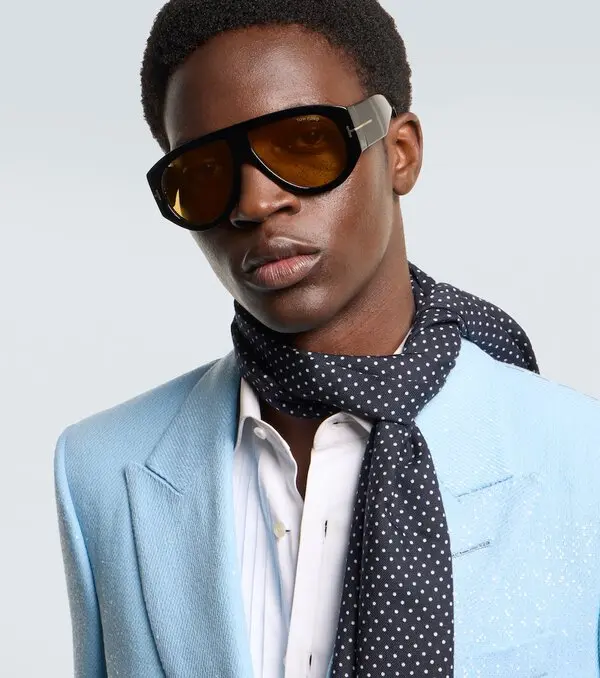 TOM FORD Bronson Aviator Sunglasses - Black