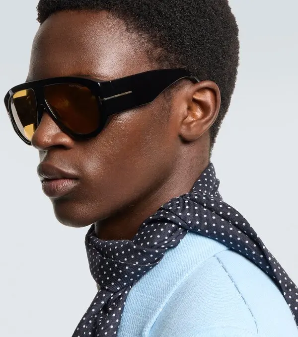 TOM FORD Bronson Aviator Sunglasses - Black