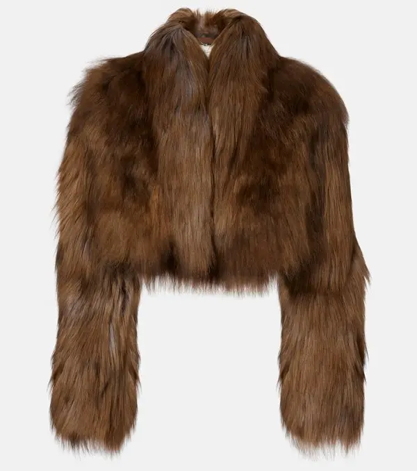Blumarine Cropped Shearling Jacket