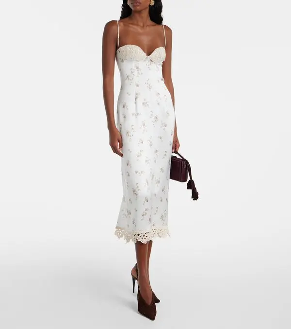 Magda Butrym Crochet-trimmed Leather Slingback Pumps