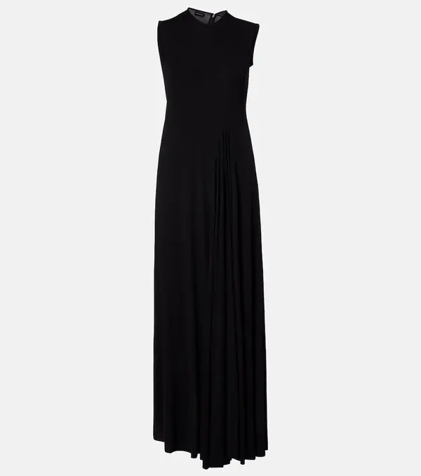 Balenciaga Pleated Maxi Dress - Black