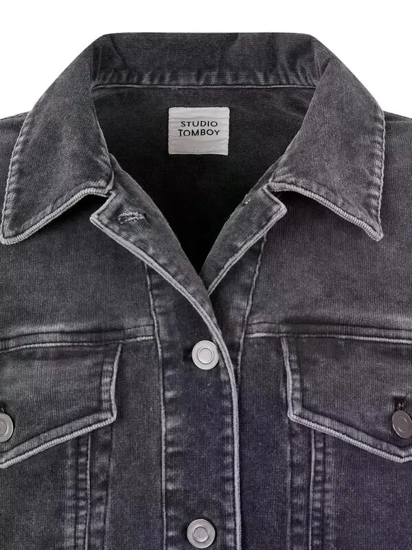 STUDIO TOMBOY Corduroy Cropped Jacket - Grey
