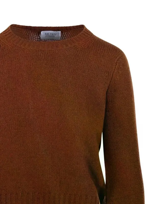 BEYOU Round Neck Ribbed Jumper
