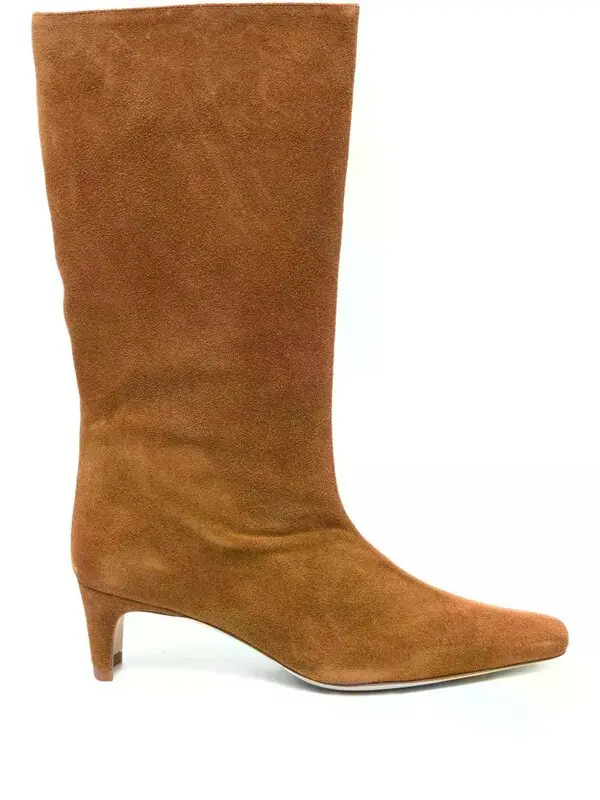 Staud 60mm Wally Suede Leather Boots - Neutrals