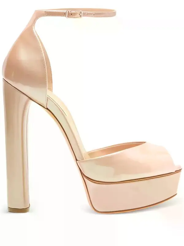 Casadei 140mm Flora Platform Sandals - Neutrals