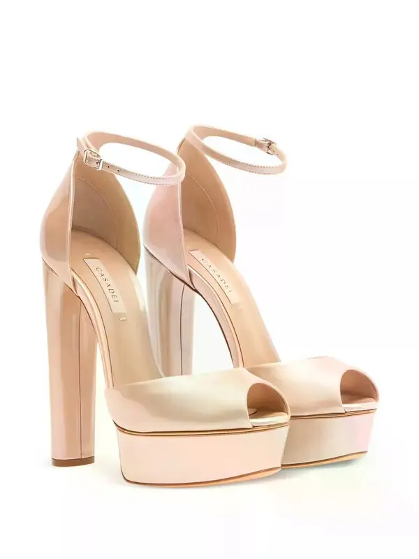 Casadei 140mm Flora Platform Sandals - Neutrals