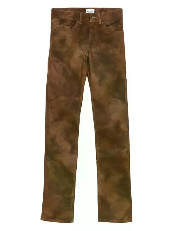 MARANT ETOILE Kelsie Leather-effect Trousers - Brown