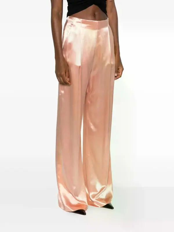 Alberta Ferretti Satin Wide Leg Trousers