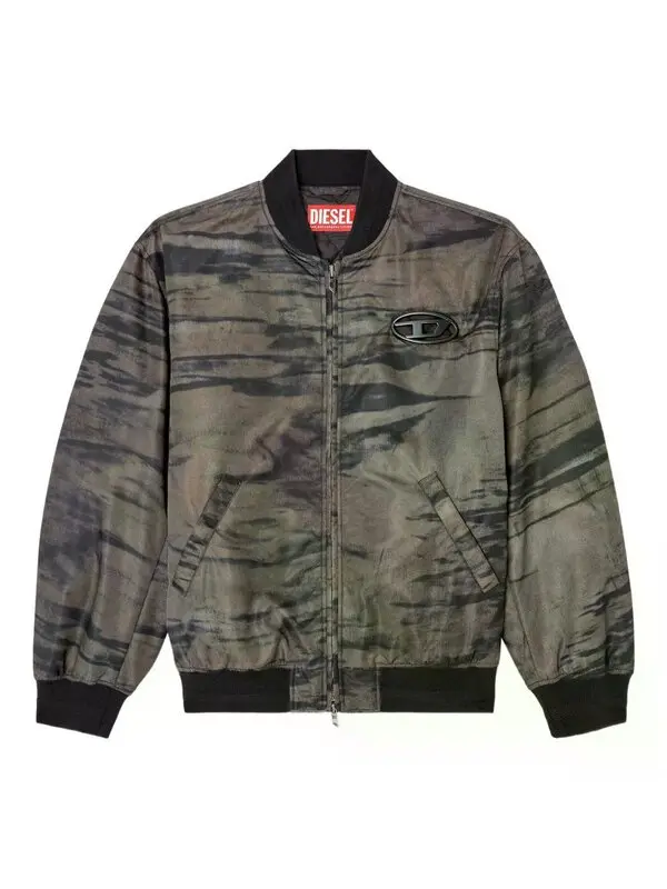 DIESEL® Abstract-print Bomber Jacket - Grey