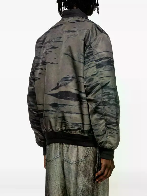 DIESEL® Abstract-print Bomber Jacket - Grey