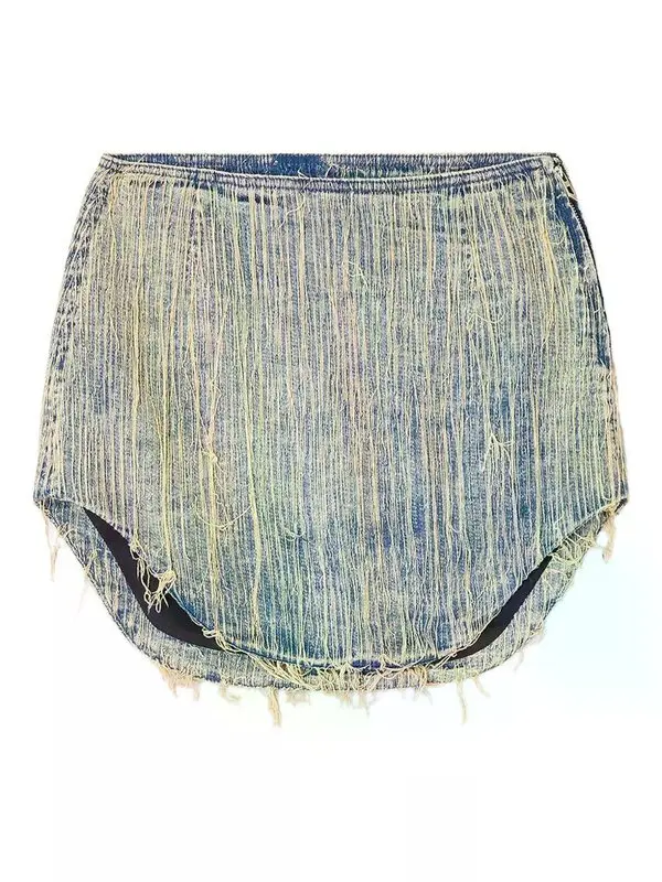 DIESEL® De-ada-s Frayed Denim Asymmetric Skirt