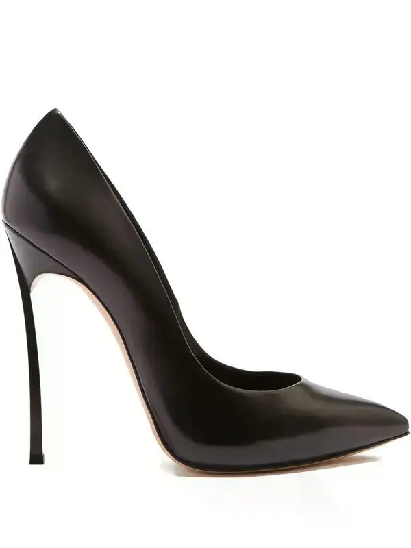 Casadei 115mm Leather Pointed Toe Stiletto Heel Pumps - Black