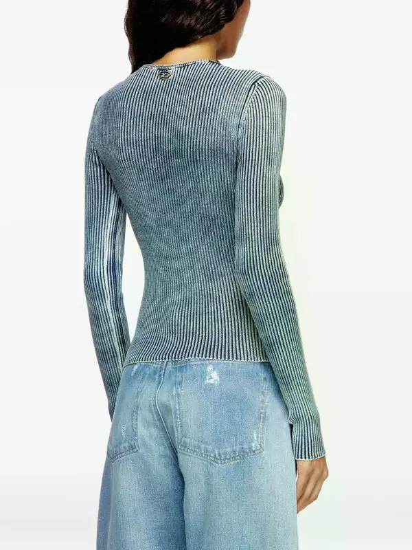 DIESEL® Ribbed V-neck Long Sleeve Top