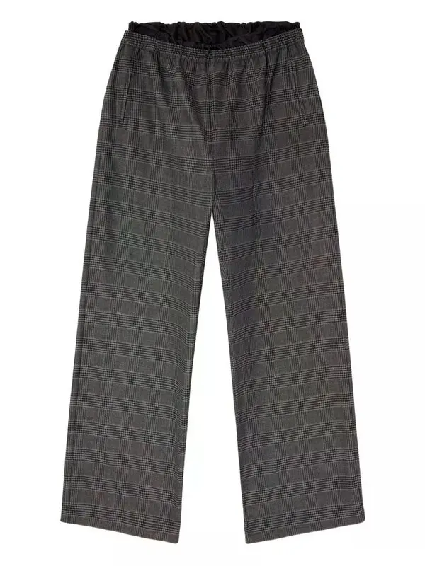 DIESEL® Checked Straight Trousers - Black