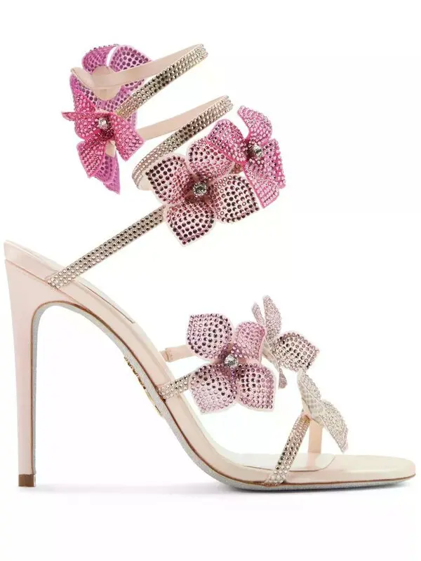 Rene Caovilla 105mm Floriane Sandals - Pink
