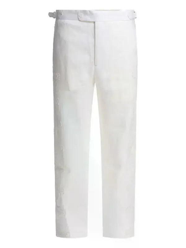 BODE Linen Trousers With Crochet Inserts