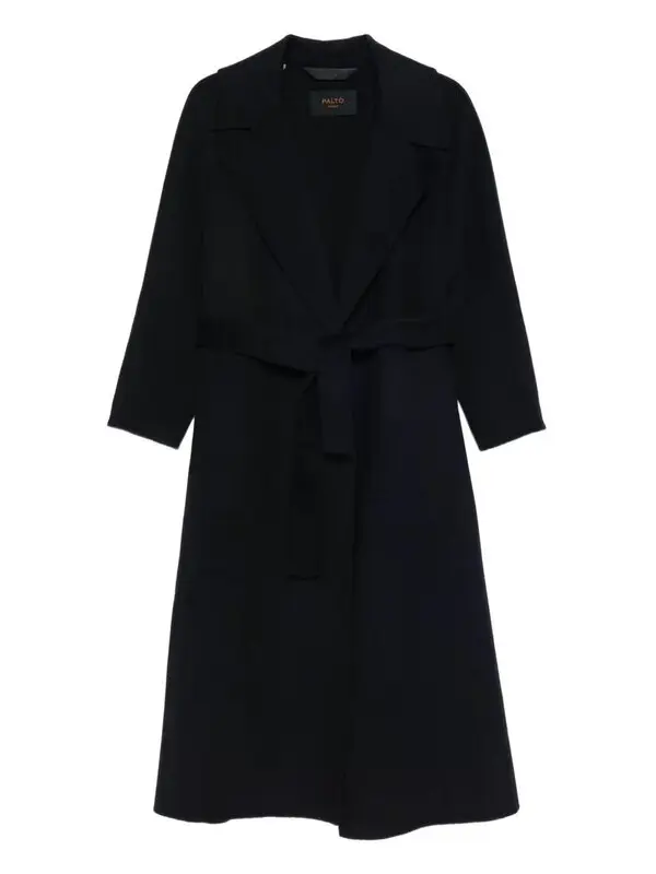 PALTO' Paola Belted Wrap Coat - Blue