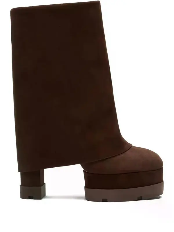 Casadei Fold-over Platform Boots - Brown